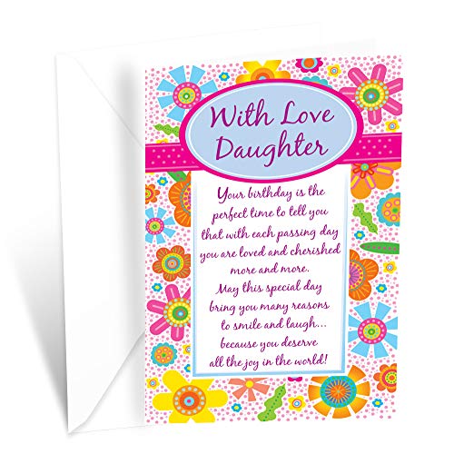 Happy Birthday Card For Daughter | Made in America | Eco-Friendly | Thick Card Stock with Premium Envelope 5in x 7.75in | Packaged in Protective Mailer | Prime Greetings