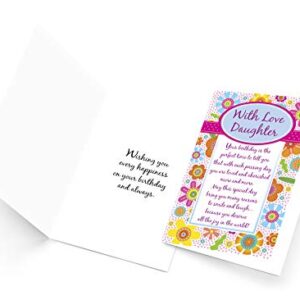 Happy Birthday Card For Daughter | Made in America | Eco-Friendly | Thick Card Stock with Premium Envelope 5in x 7.75in | Packaged in Protective Mailer | Prime Greetings