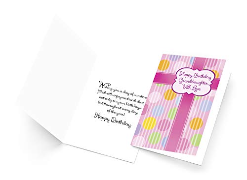 Granddaughter Birthday Card | Made in America | Eco-Friendly | Thick Card Stock with Premium Envelope 5in x 7.75in | Packaged in Protective Mailer | Prime Greetings (Birthday Present)