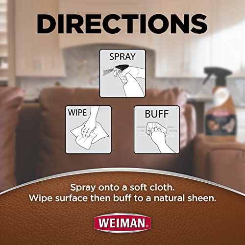 Weiman Leather Cleaner and Conditioner - 22 Ounce (2 Pack) - Restores Leather Surfaces - Ultra Violet Protectants Help Prevent Cracking or Fading of Leather Furniture, Car Seats, Shoes