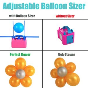 Party Zealot Electric Balloon Inflator Dual Nozzles with Balloon Sizer Air Pump US Standard Plug for Balloon Arch, Balloon Column Stand, and Balloon Decoration