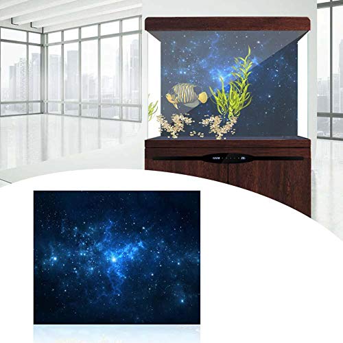 FILFEEL Aquarium Background Fish Tank Decorations Pictures PVC Adhesive Poster Stars Style Backdrop Decoration Paper Cling Decals Sticker(61 * 30cm)