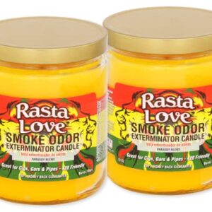 Smoke Odor Exterminator 13oz Jar Candles Rasta Love, (2)