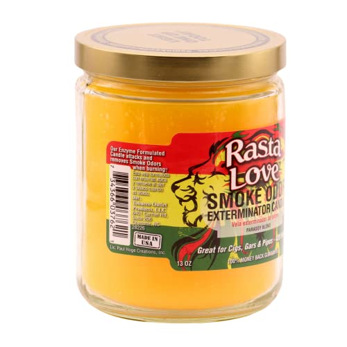 Smoke Odor Exterminator 13oz Jar Candles Rasta Love, (2)