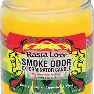 Smoke Odor Exterminator 13oz Jar Candles Rasta Love, (2)