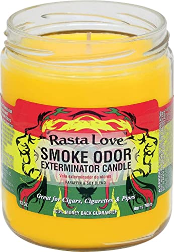 Smoke Odor Exterminator 13oz Jar Candles Rasta Love, (2)