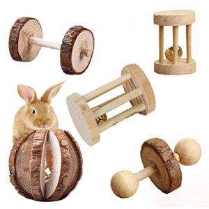 5 pcs hamster chew toys,vankcp natural wooden chew toys pets teeth care molar ball for small animals cat rabbits rat guinea pig (5p)