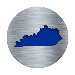 Kentucky State Map, Brushed Metal Look, Cutout, Blue PopSockets PopGrip: Swappable Grip for Phones & Tablets