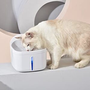 DOGNESS Pet Fountain Cat Water Dispenser Healthy and Hygienic Drinking Fountain 2L Automatic Electric Water Bowl for Dogs, Cats, Birds and Small Animals (White)