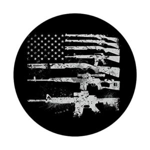 USA Flag Guns Weapons Rifles 2A Amendment Fathers Day Gift PopSockets PopGrip: Swappable Grip for Phones & Tablets