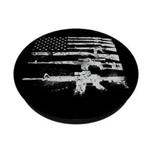 USA Flag Guns Weapons Rifles 2A Amendment Fathers Day Gift PopSockets PopGrip: Swappable Grip for Phones & Tablets