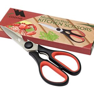 Heavy Duty Kitchen Shears -Take Apart Stainless Steel Blades, Comfort Rubber Grip Handles with Bottle Opener and Nutcracker - Multipurpose Scissors for Chicken, Meat Fish and Herbs - Acodine