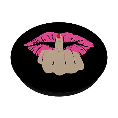 Middle Finger Pink Feminist PopSockets PopGrip: Swappable Grip for Phones & Tablets