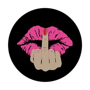 Middle Finger Pink Feminist PopSockets PopGrip: Swappable Grip for Phones & Tablets