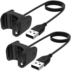 cavn 2 pack charger cable compatible with fitbit charge 3, replacement usb charging cable cord clip dock accessories adapter for charge 3 / charge se smartwatch 2018