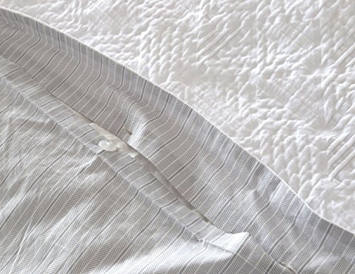 meadow park Matelasse Duvet Cover Set, 100% Cotton, Pre-Washed, Soft & Cozy, Woven Jacquard Textured, Modern Geo Design Bedding Set, King, White