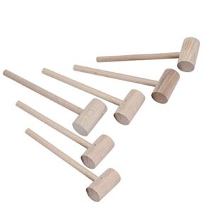 6pcs solid natural wooden crab lobster mallets shellfish hammers, beechwood