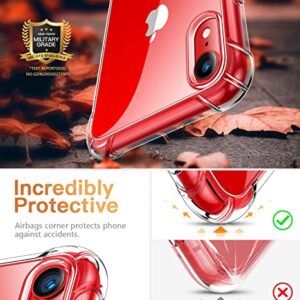 CANSHN Clear Protective Designed for iPhone XR Case [Military Drop Protection] [Not Yellowing] Shockproof Phone Case with Soft TPU Bumpers, Slim Thin Case for iPhone XR - Clear