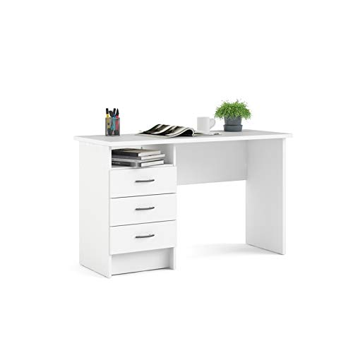 Tvilum Whitman Desk with 3 Drawers, White