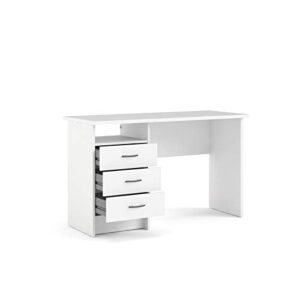 Tvilum Whitman Desk with 3 Drawers, White