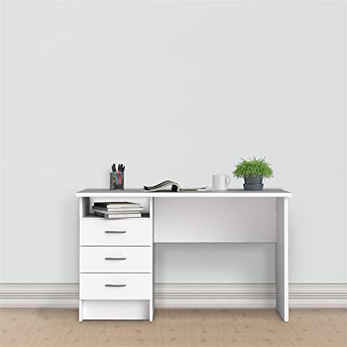 Tvilum Whitman Desk with 3 Drawers, White