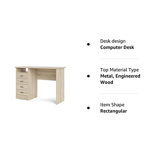 Tvilum Warner Desk with 4 Drawers, Oak Structure