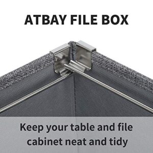 ATBAY File Storage Box Collapsible Large Capacity Office File Organizer for Letter/Legal Size Hanging File Folder Box, Gray 1Pack