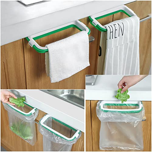 Portable Plastic Door Garbage Trash Bag Can Rack Holder Kitchen Tool 2Pcs (Color Random)