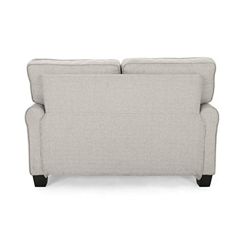 GDFStudio Denise Loveseat, Mid-Century Modern, Minimal, Beige