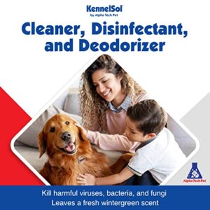 KennelSol 1-Step Kennel Cleaner - Liquid Concentrate Disinfectant and Deodorizer, Effective Against Bacteria and Viruses - 1 Pint