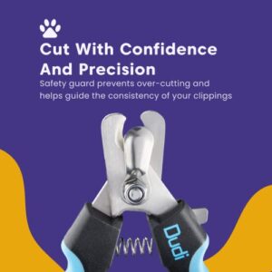 Dudi Large Pet, Dog & Cat Nail Clippers and Trimmers with Quick Safety Guard to Avoid Over-Cutting Toenail, Grooming Razor Sharp Blades & Nail File for Small Medium Large Breeds