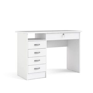 tvilum walden desk with 5 drawers, white