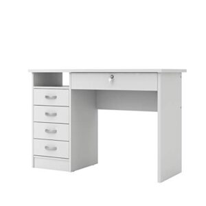 Tvilum Walden Desk with 5 Drawers, White