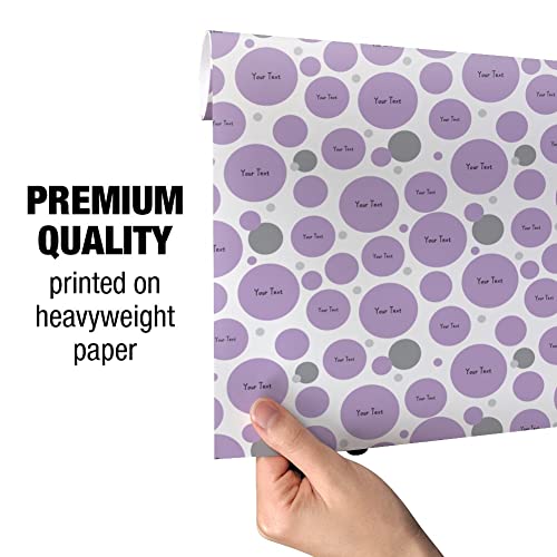 GRAPHICS & MORE Personalized Custom Purple Lavender Background Any Occasion 1 Line Sprinkle Font Gift Wrap Wrapping Paper Roll