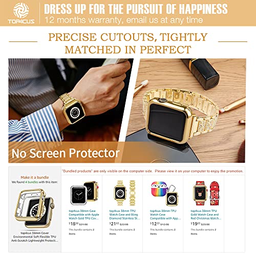 top4cus 40mm Cover Environmental Soft Flexible TPU Anti-Scratch Lightweight Protective 40mm Iwatch Case Compatible with Apple Watch Series 7 Series 6/SE/5/4 Series 3/2/1 - Gold