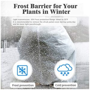 REMIAWY Plant Covers Freeze Protection Frost Blanket for Plants Tree Blanket Cover Shrub Covers Jacket with Zipper Drawstring, Frost Cover for Animal Protection (85”X75” Shrub Jacket 2 oz/sq yd)