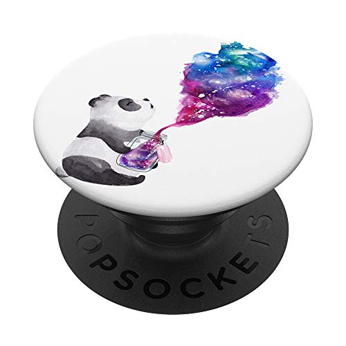 Cute Panda Water Color Space Galaxy Animal Lover PopSockets PopGrip: Swappable Grip for Phones & Tablets