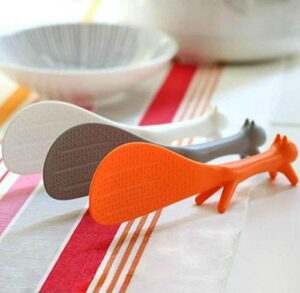 ruitasa rice paddle 3pcs lovely squirrel shape standing spoon, rice paddle,non-stick rice paddle spoon creative household kitchen tools,stick and heat resistant kitchenware