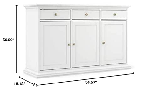 Tvilum Sonoma Sideboard with 3 Doors and 3 Drawers, White