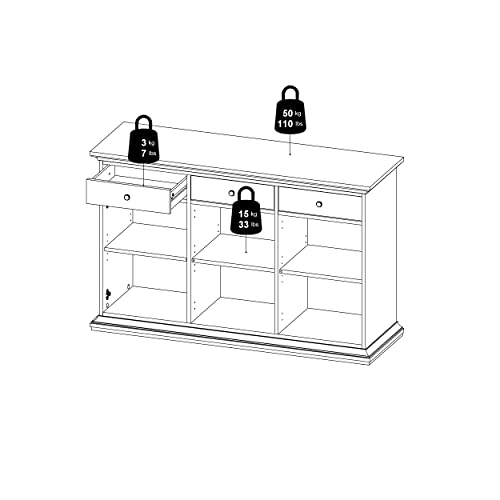 Tvilum Sonoma Sideboard with 3 Doors and 3 Drawers, White