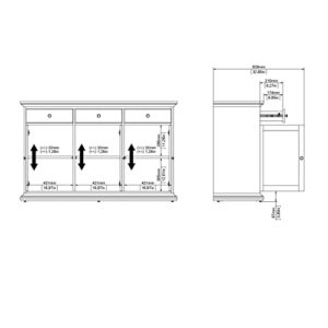 Tvilum Sonoma Sideboard with 3 Doors and 3 Drawers, White