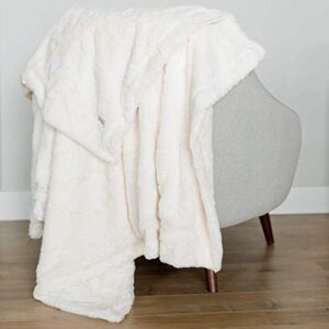 GRACED SOFT LUXURIES Softest Warm Elegant Cozy Faux Fur Home Throw Blanket (Solid Ivory, Extra Large 60" x 80")