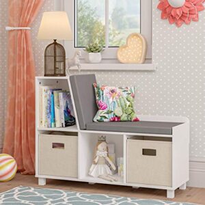 RiverRidge Book Nook Collection Kids Cubbies Storage Bench, White