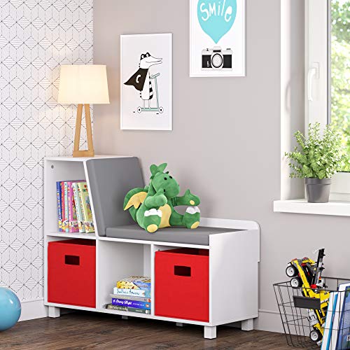 RiverRidge Book Nook Collection Kids Cubbies Storage Bench, White