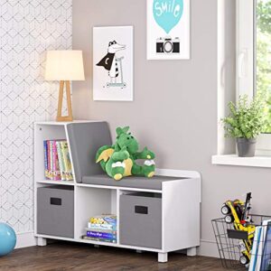 RiverRidge Book Nook Collection Kids Cubbies Storage Bench, White