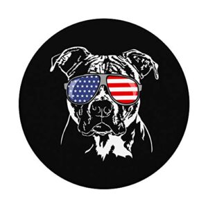 Funny Proud Pitbull American Flag patriotic dog breed gift PopSockets PopGrip: Swappable Grip for Phones & Tablets