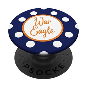 polka dot navy blue and orange war eagle popsocket popsockets swappable popgrip