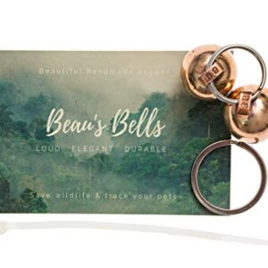 Beau's Bells 2 Extra Loud Cat & Dog Bells | Pet Tracker | Save Birds & Wildlife | Luxury Handmade Copper (Small)