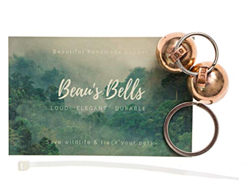 Beau's Bells 2 Extra Loud Cat & Dog Bells | Pet Tracker | Save Birds & Wildlife | Luxury Handmade Copper (Small)