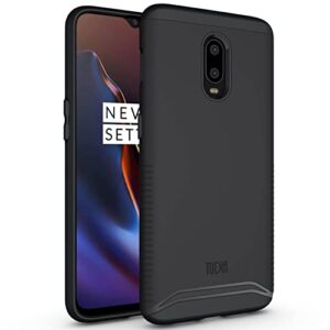 tudia dualshield designed for oneplus 6t case, [merge] dual layer heavy duty slim hard case for oneplus 6t (matte black)